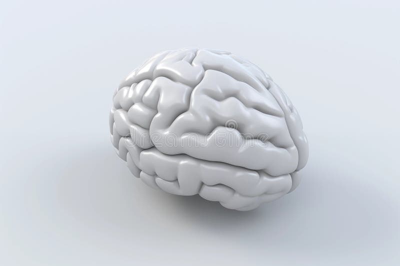 Stylized 3D Model of Human Brain on Neutral Background Stock ...