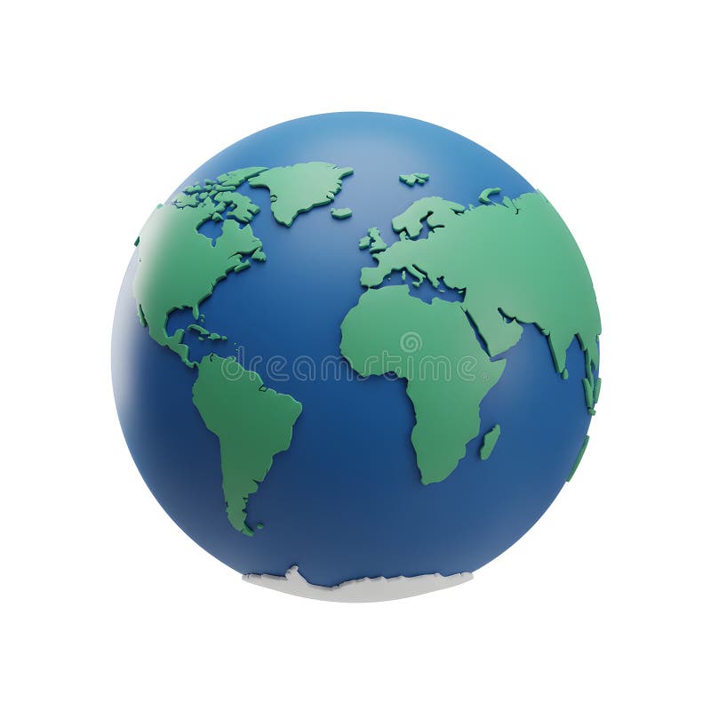 Stylized 3D Model of Planet Earth Global Map: a Simplified ...