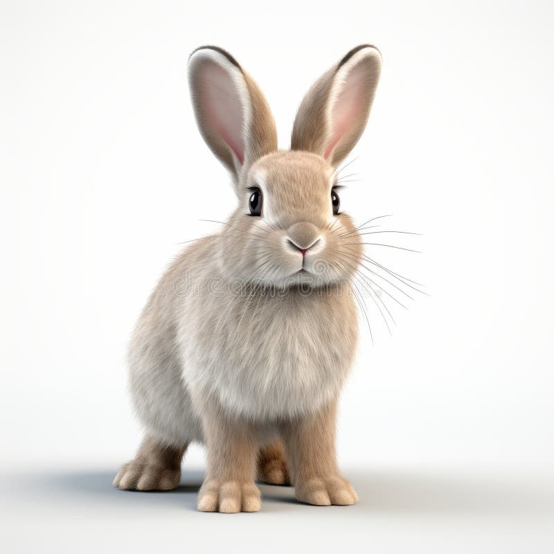 Stylized 3d Rabbit Model in Cel Shading for Character Animation Stock ...