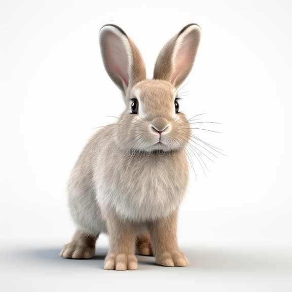 Stylized 3d Rabbit Model in Cel Shading for Character Animation Stock ...