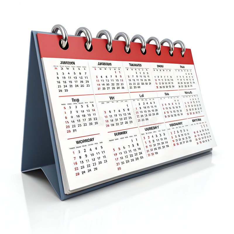 3D Calendar Icon Render Isolated on White Background Stock Illustration ...