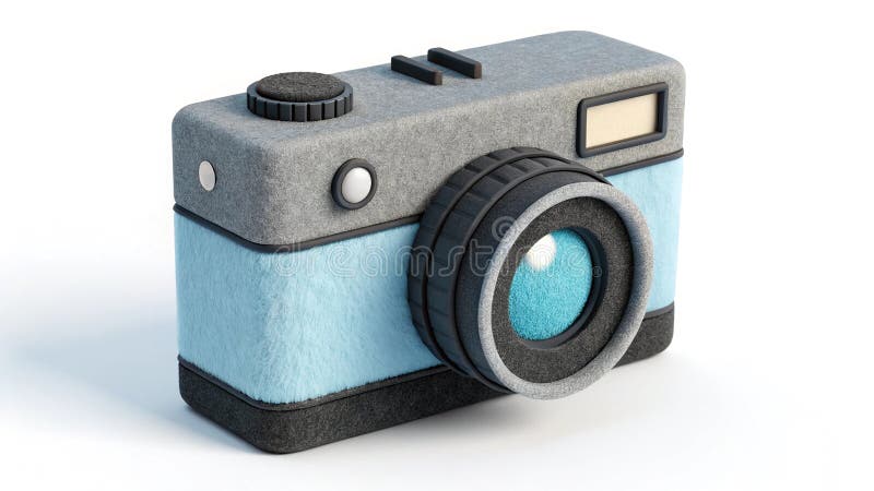 Stylized 3d Render of a Cute Blue and Gray Camera Stock Illustration ...