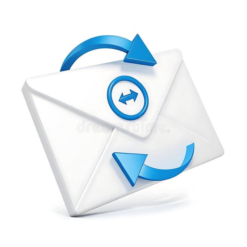 3D Email Sending or Receiving Icon on White Background Stock ...