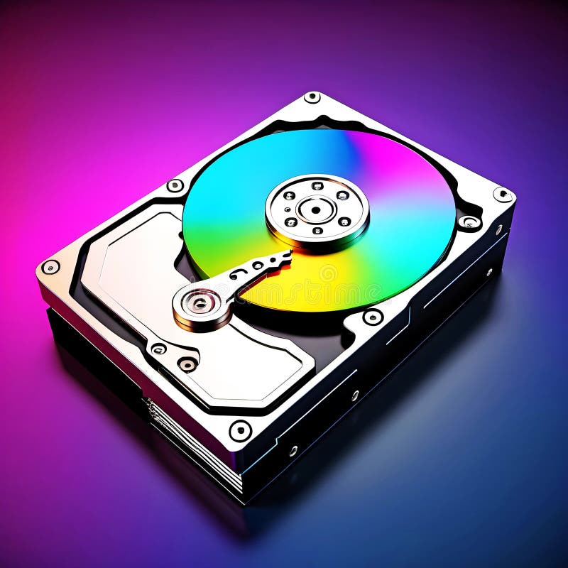 Computer Hard Drive Icon stock illustration. Illustration of vibrant ...