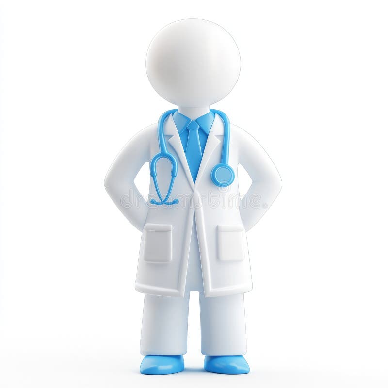 Confident Doctor 3D Character in White Coat Stock Illustration ...
