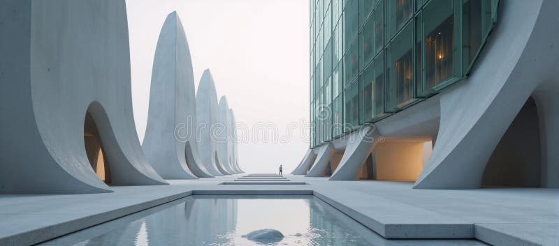 Stylized 3D Rendering Showcases an Intricate Futuristic Glass Structure ...