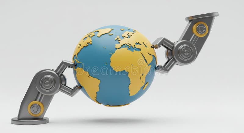 Robotic Global Control stock illustration. Illustration of digital ...