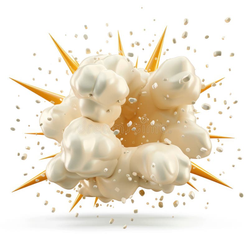 Creamy Explosion: 3D Render of a Whipped Cream Burst Stock Illustration ...