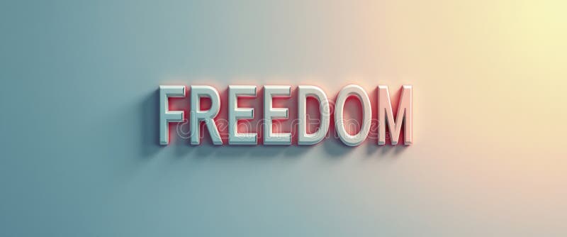 Stylized 3D Text Spelling FREEDOM with Soft Shadows Stock Image - Image ...