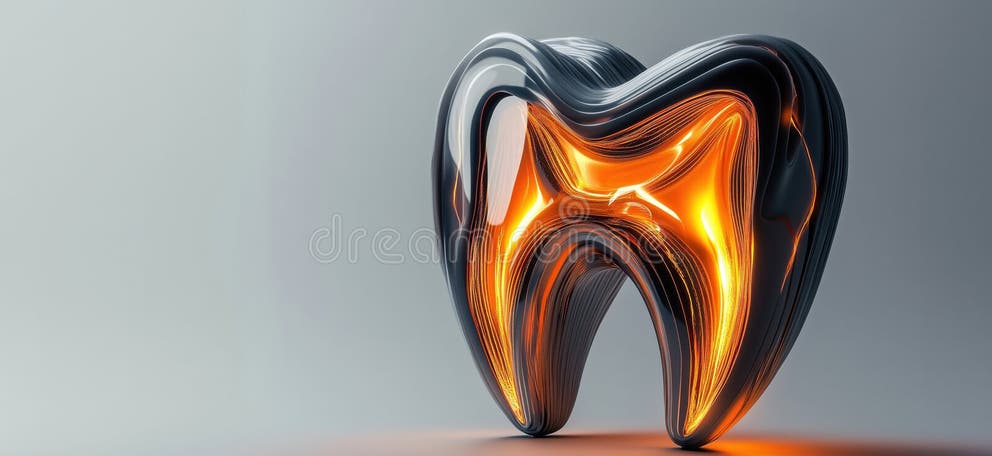 Stylized 3D Tooth Model with Glowing Elements for Dental Illustrations ...
