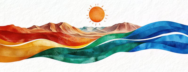 Stylized3D Watercolor View: Phi Phi Islands Limestone Cliffs Stock ...