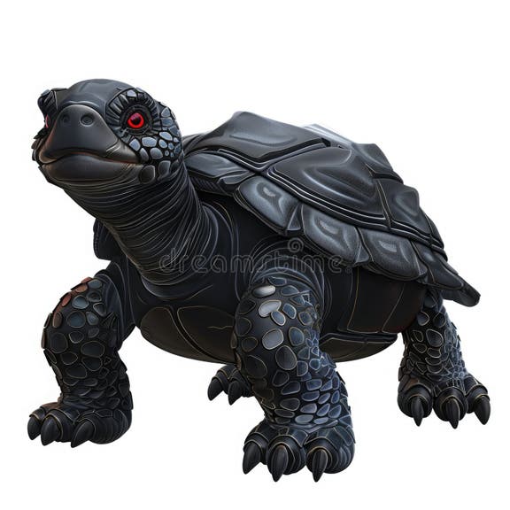 Majestic Black Armored Turtle, Fantasy Creature Stock Illustration ...