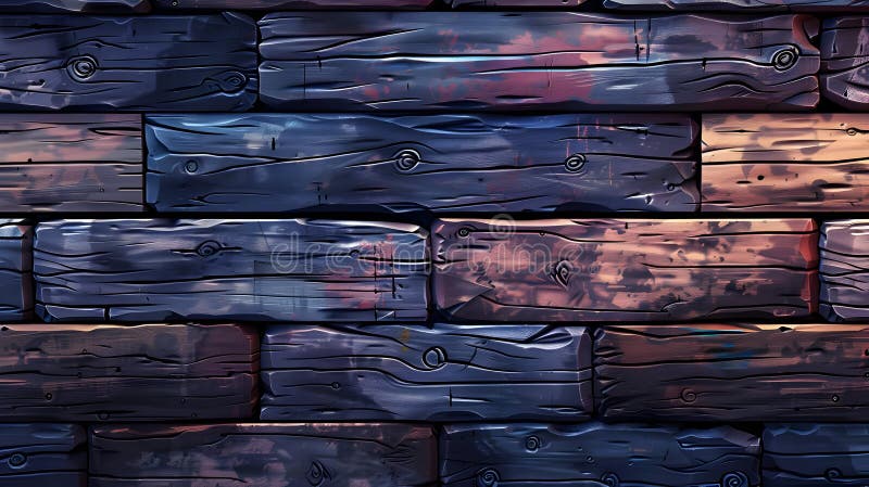 Stylized Dark Wooden Planks Texture with Visible Grain Aged Surface ...