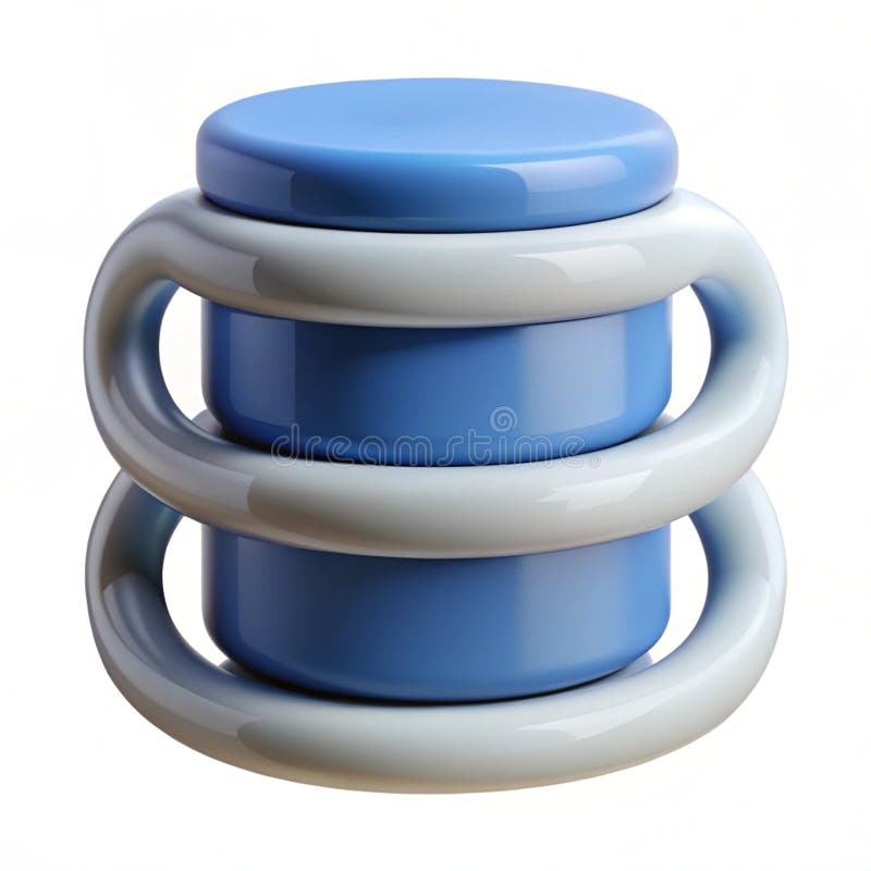 Stylized Database Isolated on Transparent Background Stock Illustration ...