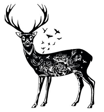 Ink Drawing Deer Stock Illustrations – 2,392 Ink Drawing Deer Stock ...