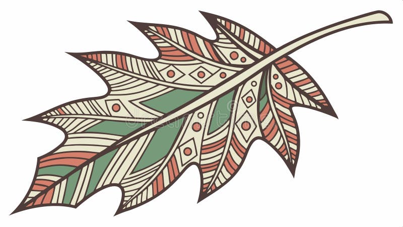 Stylized Decorative Feather with Intricate Patterns Natural Element ...