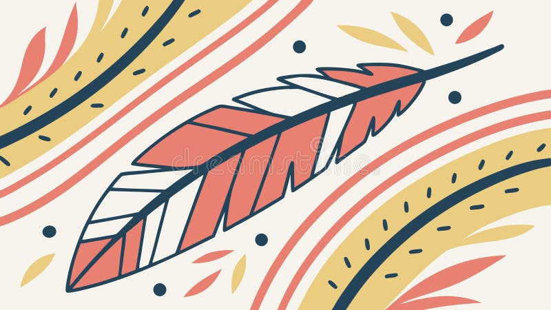 Stylized Decorative Feather with Unique Pattern, Vector Design ...