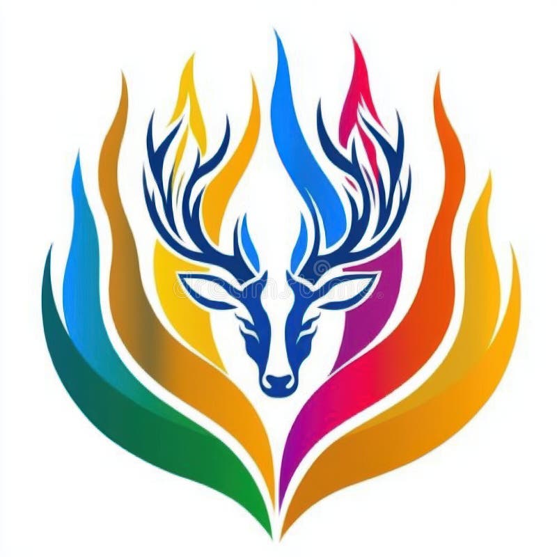 Fiery Deer Logo stock illustration. Illustration of vitality - 367474615