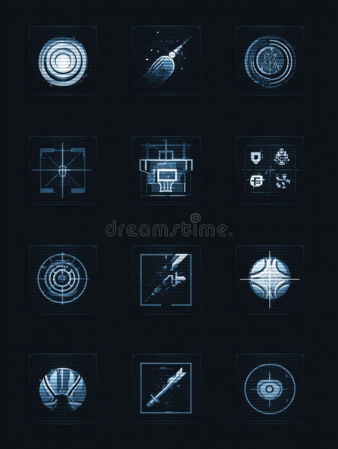 Stylized Defense and Offense Icons for Shooting Strategy in a Digital ...