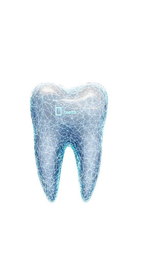 Stylized Dental Tooth Illustration with Mesh Design Stock Illustration ...