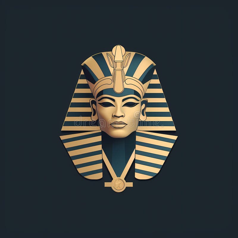 Stylized Depiction of an Ancient Egyptian Pharaoh S Face. Stock ...