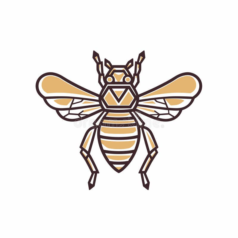 Artistic Representation of a Bee Showcasing Geometric Patterns and ...