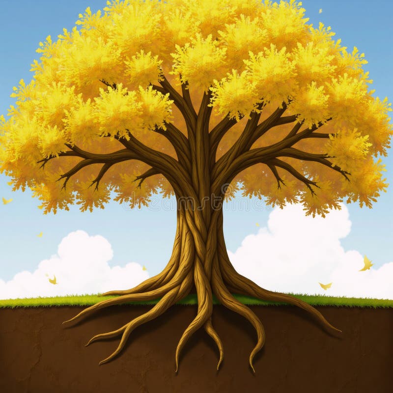 A Stylized Depiction of an Elegant Tree Representing Lifes Vitality and ...