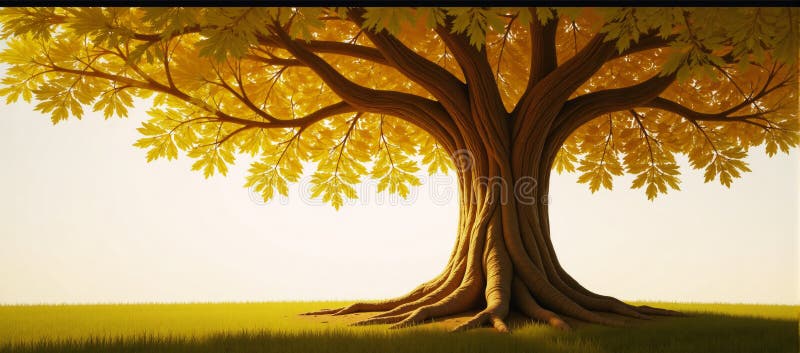 A Stylized Depiction of an Elegant Tree Representing Lifes Vitality and ...