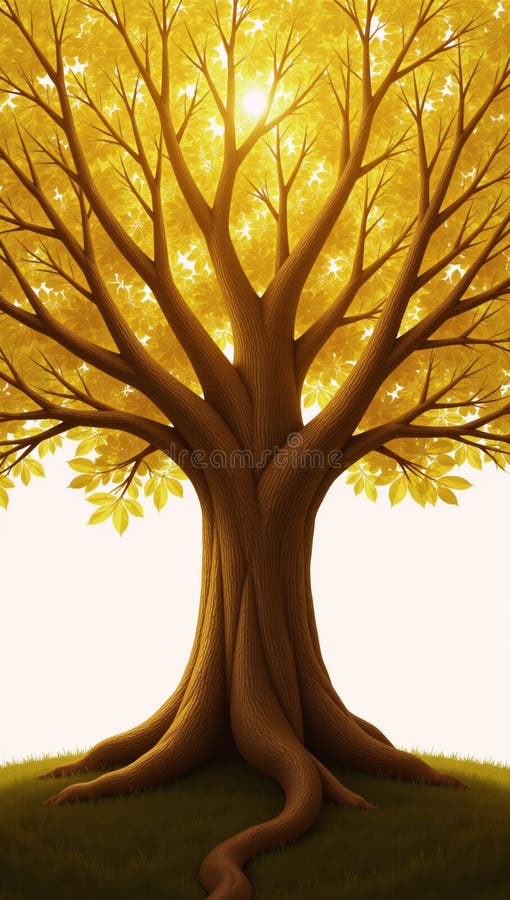 A Stylized Depiction of an Elegant Tree Representing Lifes Vitality and ...
