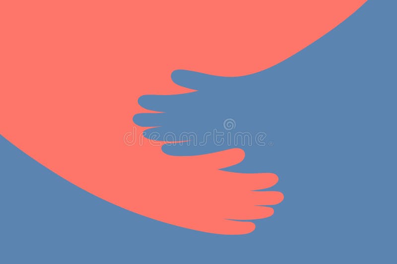 A Stylized Depiction of Hands Hugging, Representing Compassion ...