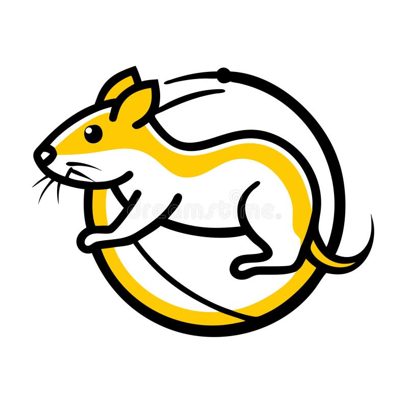 A Stylized Depiction of a Mouse is Featured Inside a Circular Wheel ...