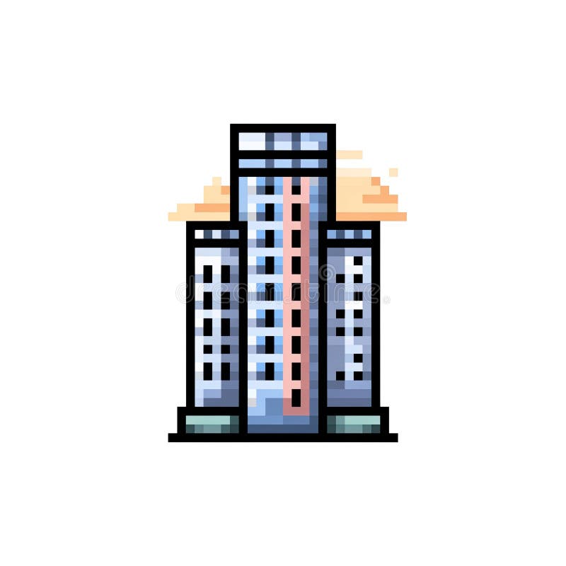 Pixel Building Skyscraper Stock Illustrations – 1,270 Pixel Building ...