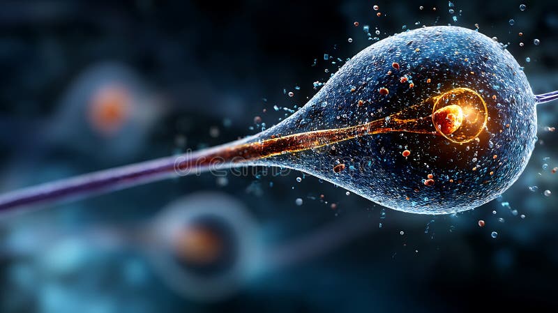 Stylized Depiction of a Neuron with a Focus on the Synapse. the Image ...