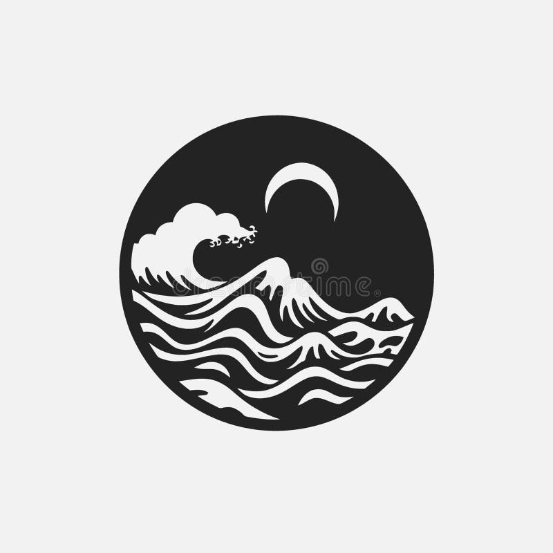 Moon Sea Black White Drawing Stock Photos - Free & Royalty-Free Stock ...