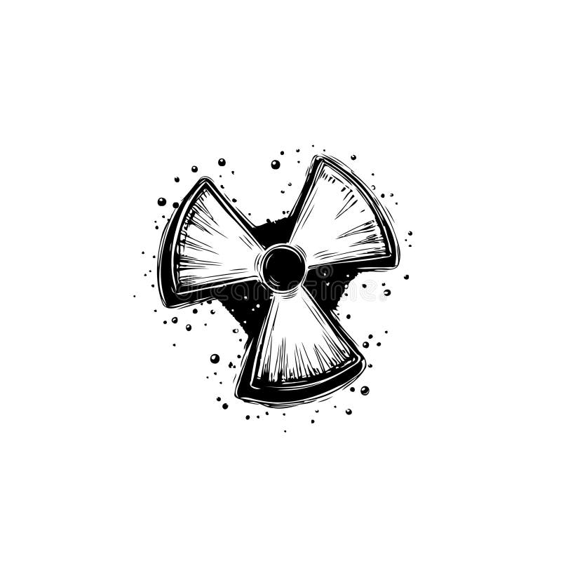 Stylized Depiction of Radiation Hazard Symbol with Artistic Black and ...