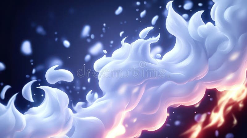 A Stylized Depiction of Swirling Clouds and Light Effects, Creating a ...