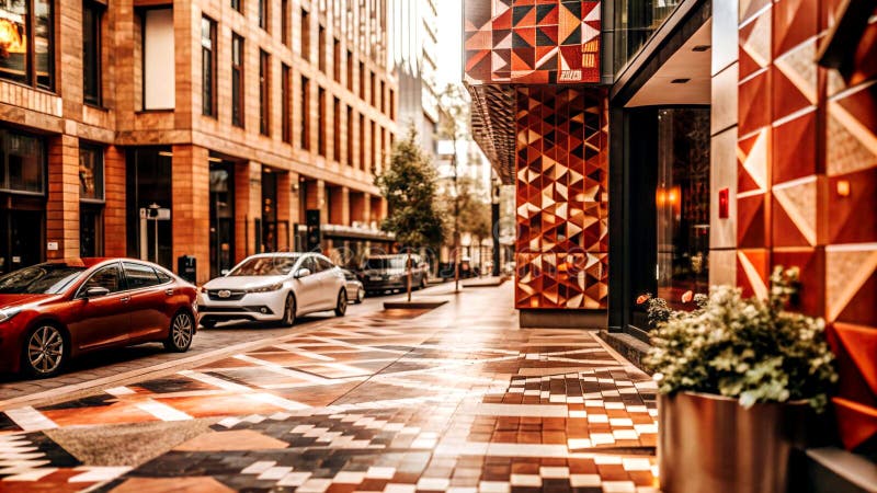 A Glimpse into the Urban Fabric: a Street Scene with Geometric Patterns ...