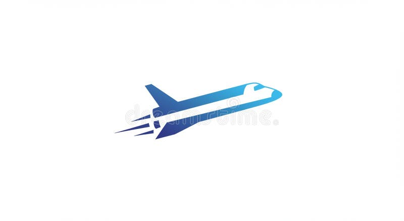 Stylized Design of a Blue and White Airplane with Streamlined Lines ...