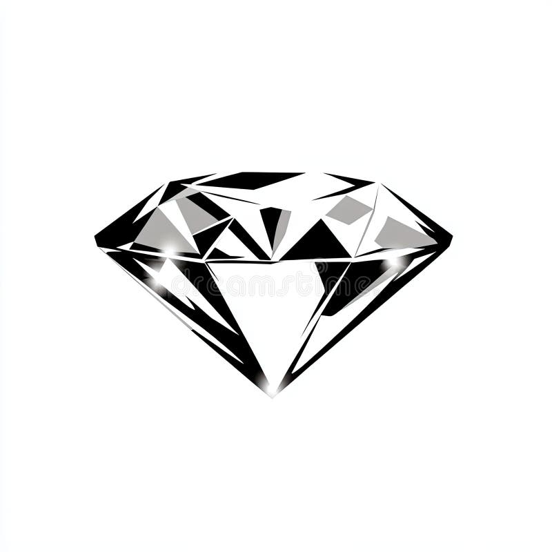 Stylized Diamond Logo: Geometric Brilliance on a Minimalistic ...