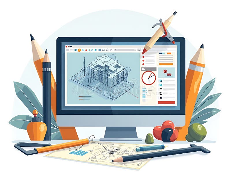 Artistic Interpretation of Graphic and Technical Tools Stock ...