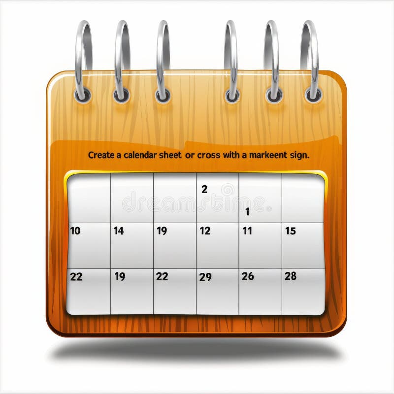 Stylized Digital Calendar Icon Stock Illustration - Illustration of ...