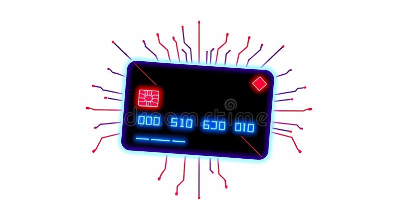 Digital Credit Card with Circuit Board Design Illustrating Payment ...