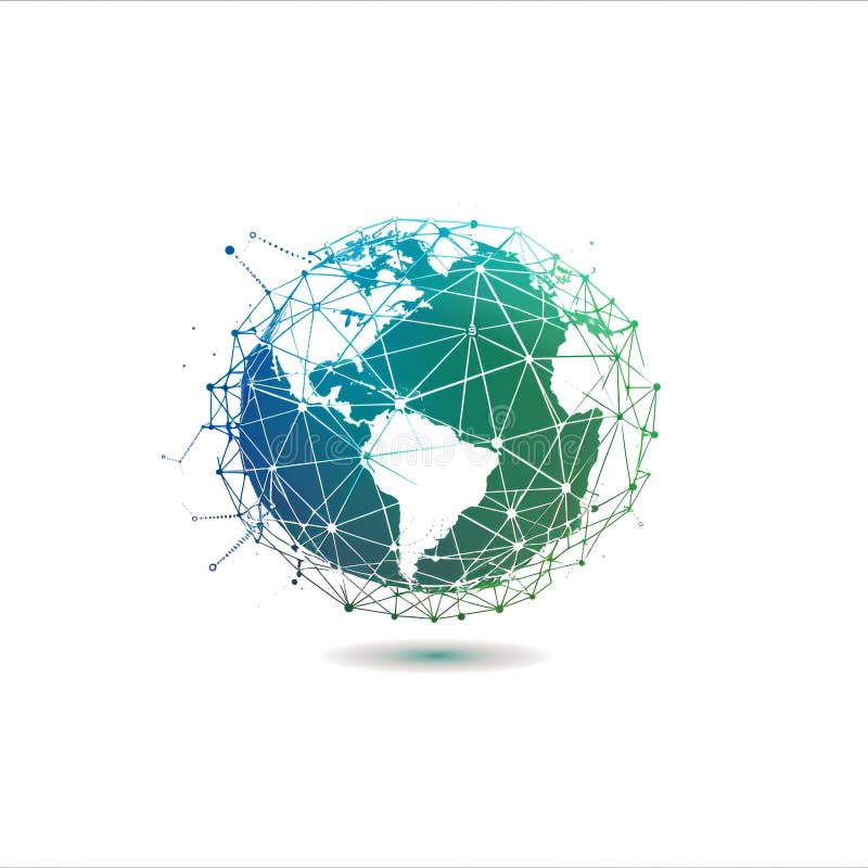 Stylized Digital Globe Logo Featuring Interconnected Elements: a Modern ...