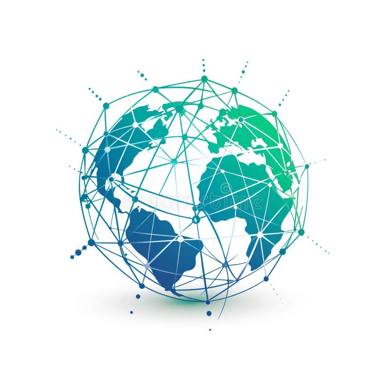 Stylized Digital Globe Logo Featuring Interconnected Elements: a Modern ...
