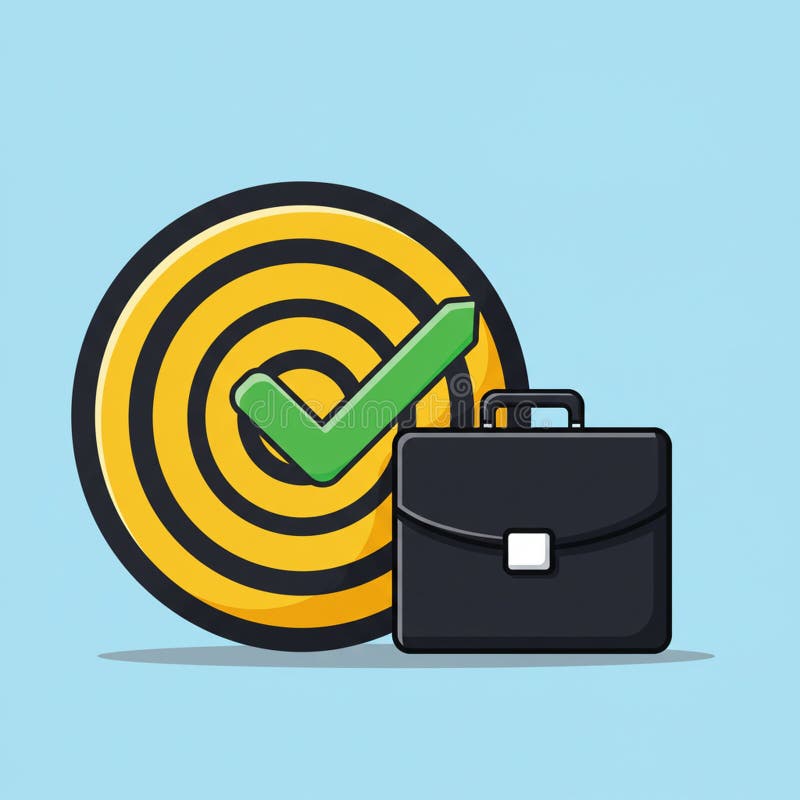 A Stylized Digital Illustration Features a Yellow and Black Target ...