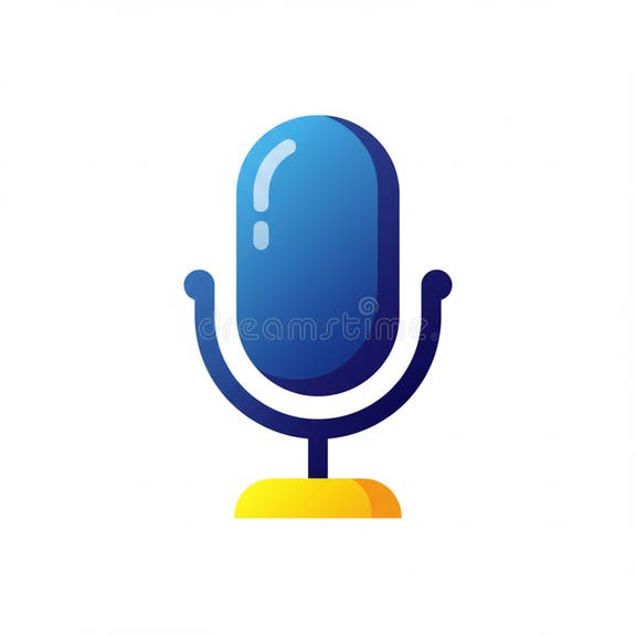 Stylized Digital Illustration of a Microphone Shaped Like a Capsule ...