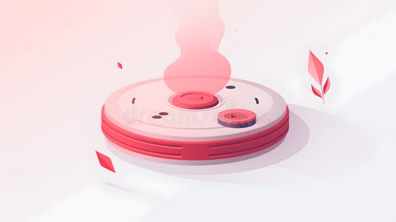 A Stylized Digital Illustration of a Red Device Emitting Soft Steam ...