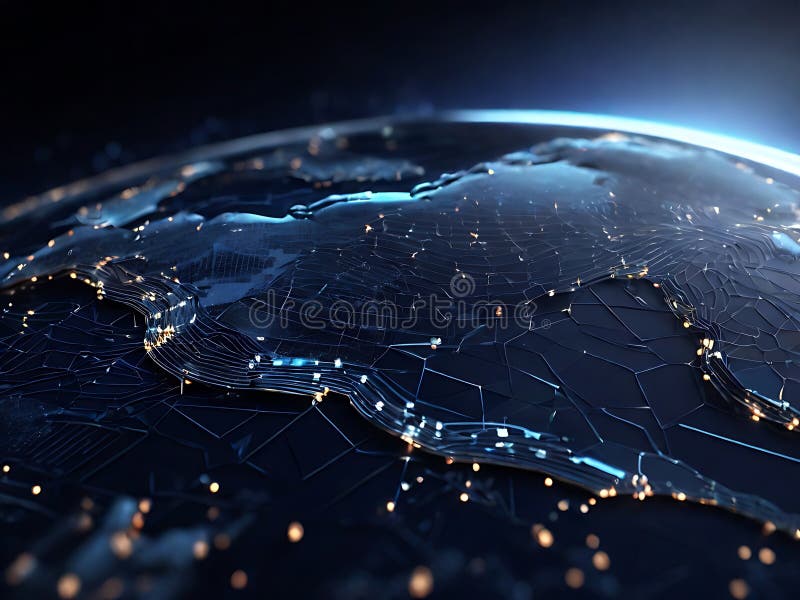 Abstract Digital Globe Showing Global Network Connections Stock ...