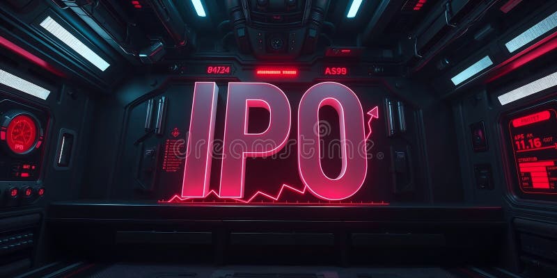 Futuristic Digital Display Featuring Bold IPO Lettering, Symbolizing an ...