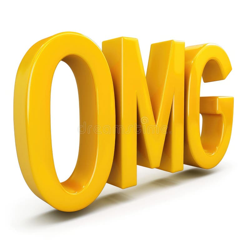 OMG! 3D Yellow Letters, Bold Exclamation, Surprise Stock Illustration ...